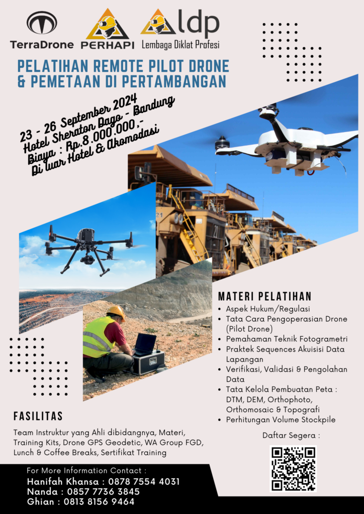 Pelatihan Remote Pilot Drone & Pemetaan di Pertambangan – PERHAPI